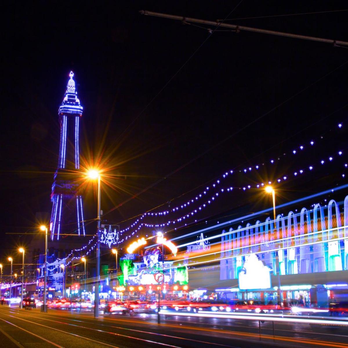 Blackpool Illuminations with Fish and Chips